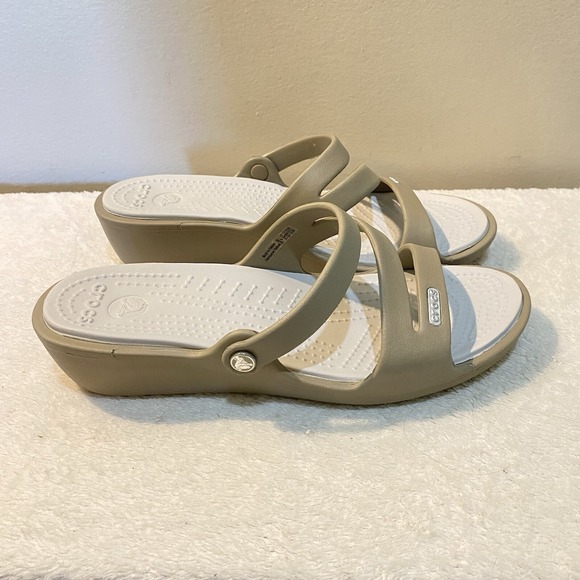 CROCS | Shoes | Womens Crocs Swiftwater Tan Sandals Size 7 | Poshmark